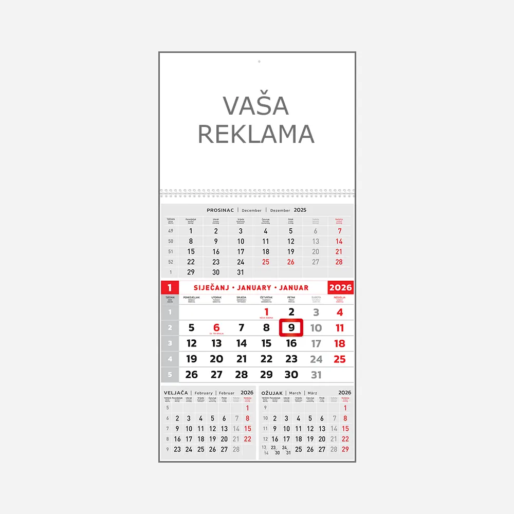 Poslovni kalendar 4 mjeseca 2026 - kalendari.com.hr